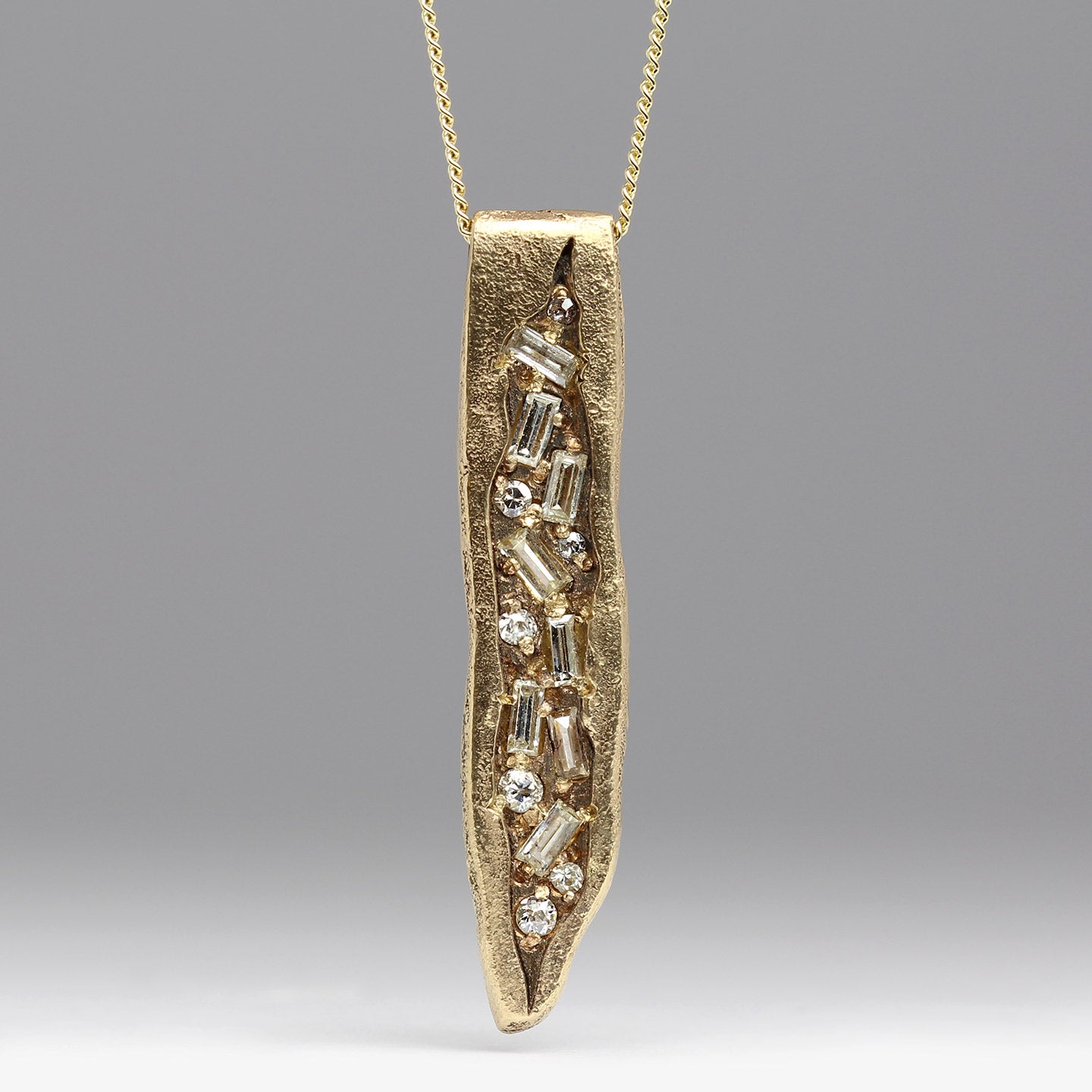 9ct Yellow Gold Sandcast Extra Texture Diamond Cluster Pendant – Justin ...