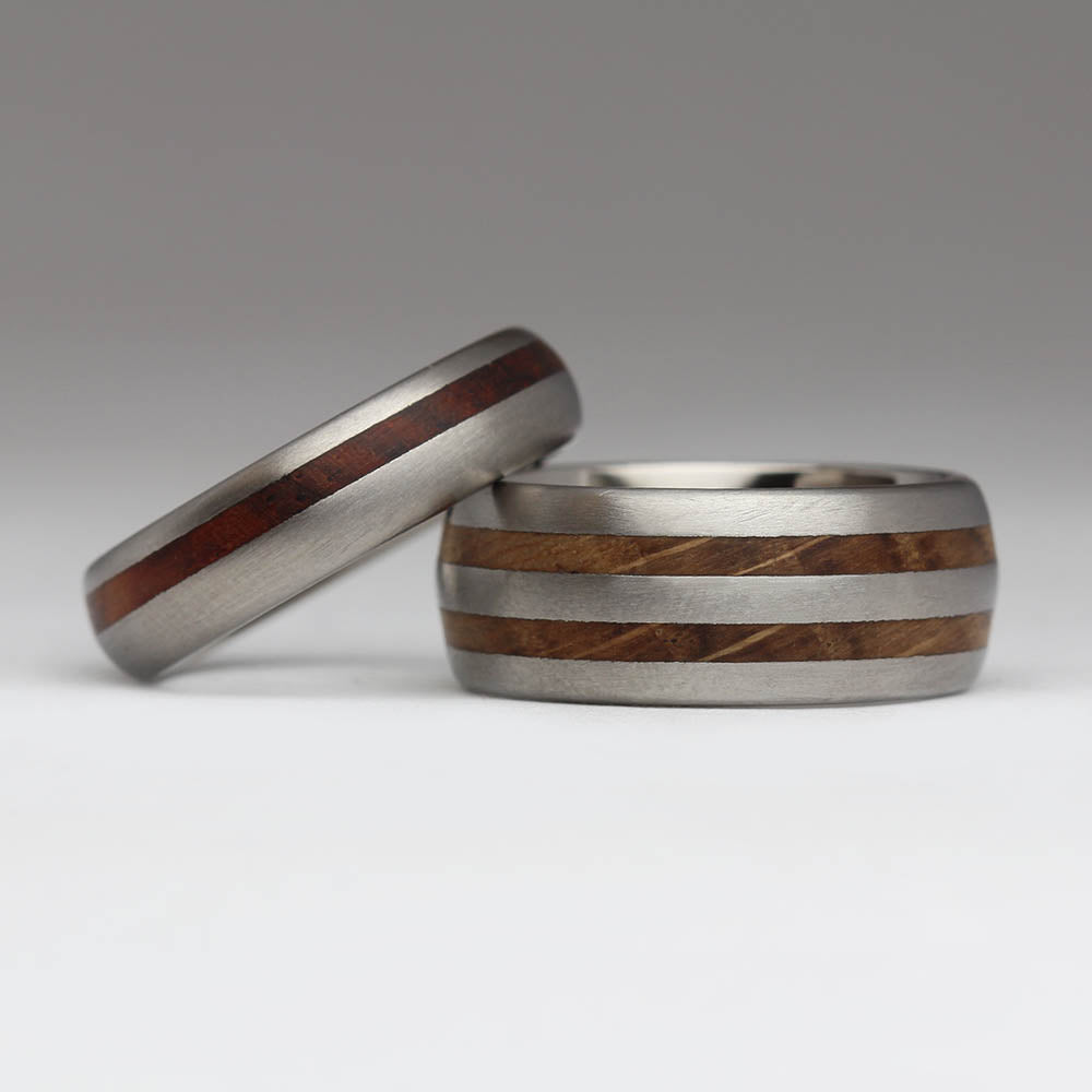 Titanium & Wood Inlay Rings With Custom Laser Engraving – Justin Duance